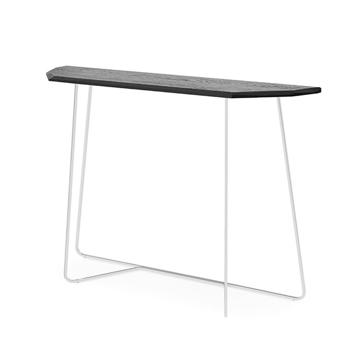Console Table With Solid Wood Top and White Steel Base - Etsy