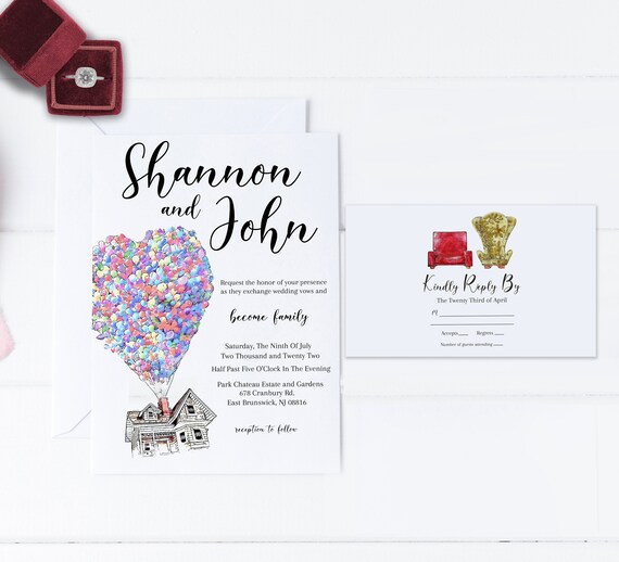 Disney Inspired UP House Wedding Invitations Bottle Cap - Etsy