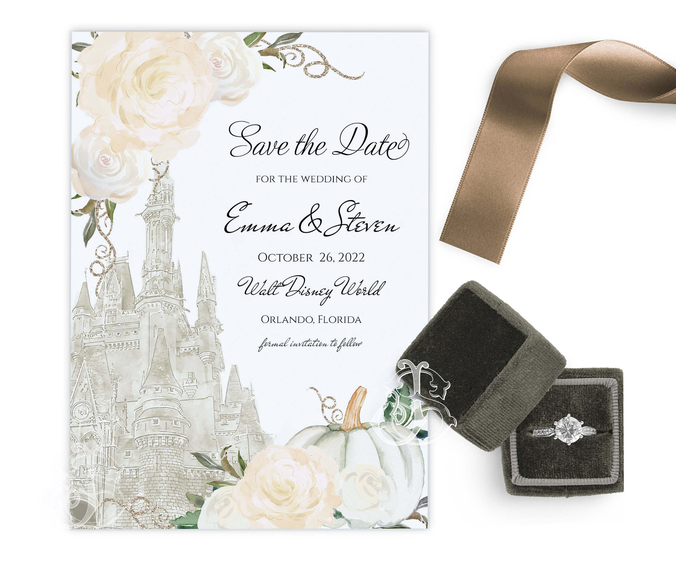 Disney World Cinderella Castle Wedding Invitation Save the | Etsy