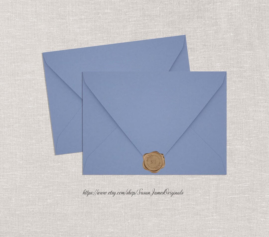 New Blue Euro Flap Envelopes, Blue Wedding Envelopes, Dusty Blue ...