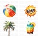Summer Clipart Bundle, Watercolor Summer PNG & SVG Clipart Bundle ...