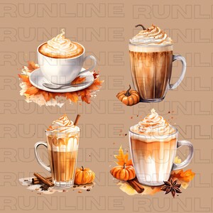 Pumpkin Spice Watercolor Clipart Bundle, Autumn Clipart, Fall PNG ...