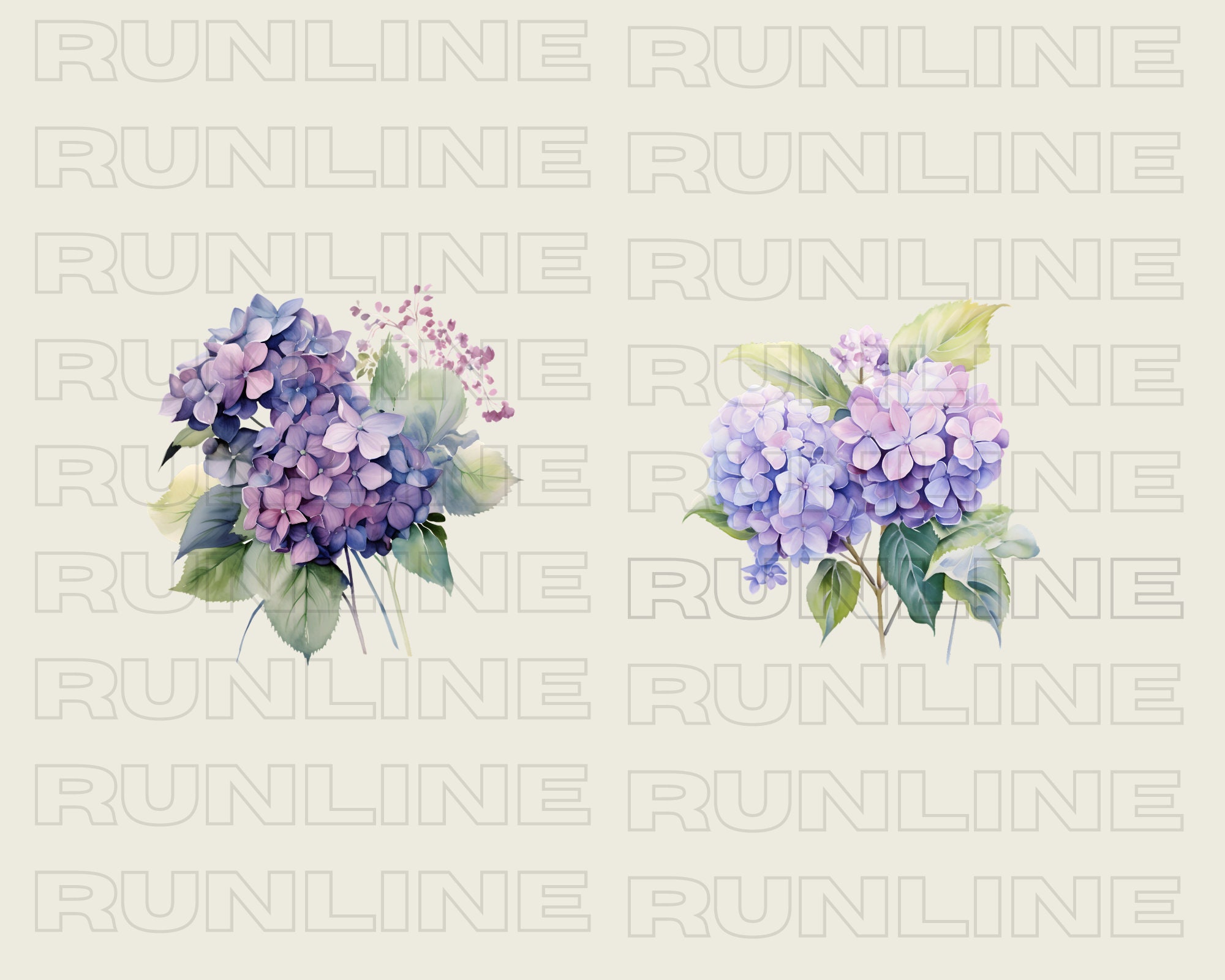 Hydrangea Watercolor Clipart Watercolor Floral Clipart - Etsy