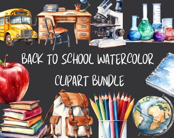 Back to School Clipart, School PNG Bundle, School Clipart Bundle ...