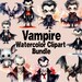 Vampire Watercolor Clipart Bundle, Halloween PNG Clipart, Autumn ...