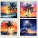 Palm Tree Watercolor Clipart, Watercolor Summer Clipart Bundle, Beach ...