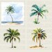 Palm Tree Watercolor Clipart, Watercolor Summer Clipart Bundle, Beach ...