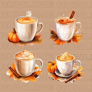 Pumpkin Spice Watercolor Clipart Bundle, Autumn Clipart, Fall PNG ...