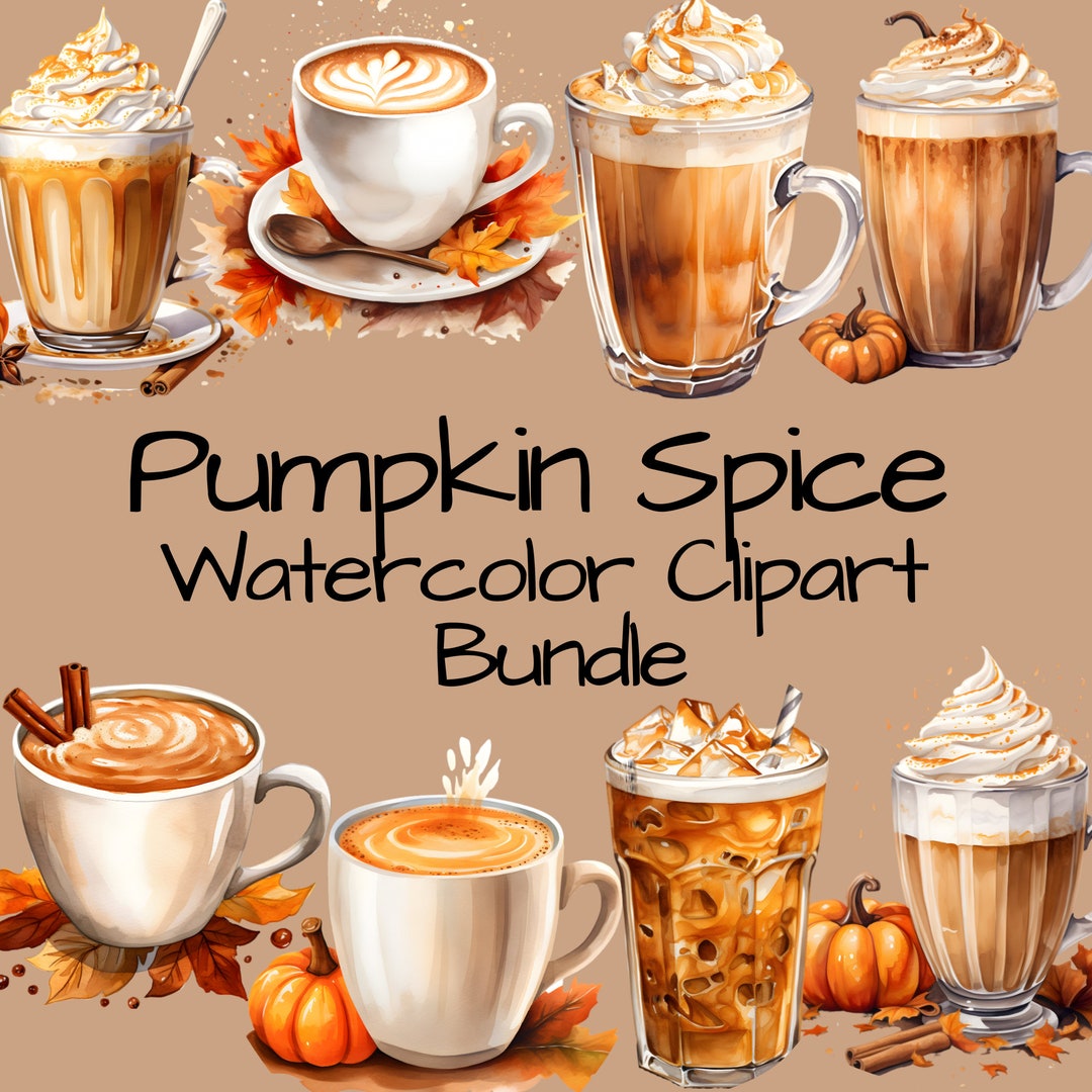 Pumpkin Spice Watercolor Clipart Bundle, Autumn Clipart, Fall PNG ...