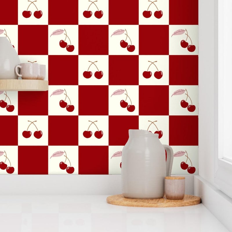 Retro Kitchen Wallpaper - Etsy