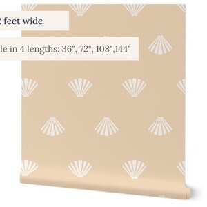 Neutral Beach Coastal Seashell Wallpaper Roll Ivory Cream Scallop ...
