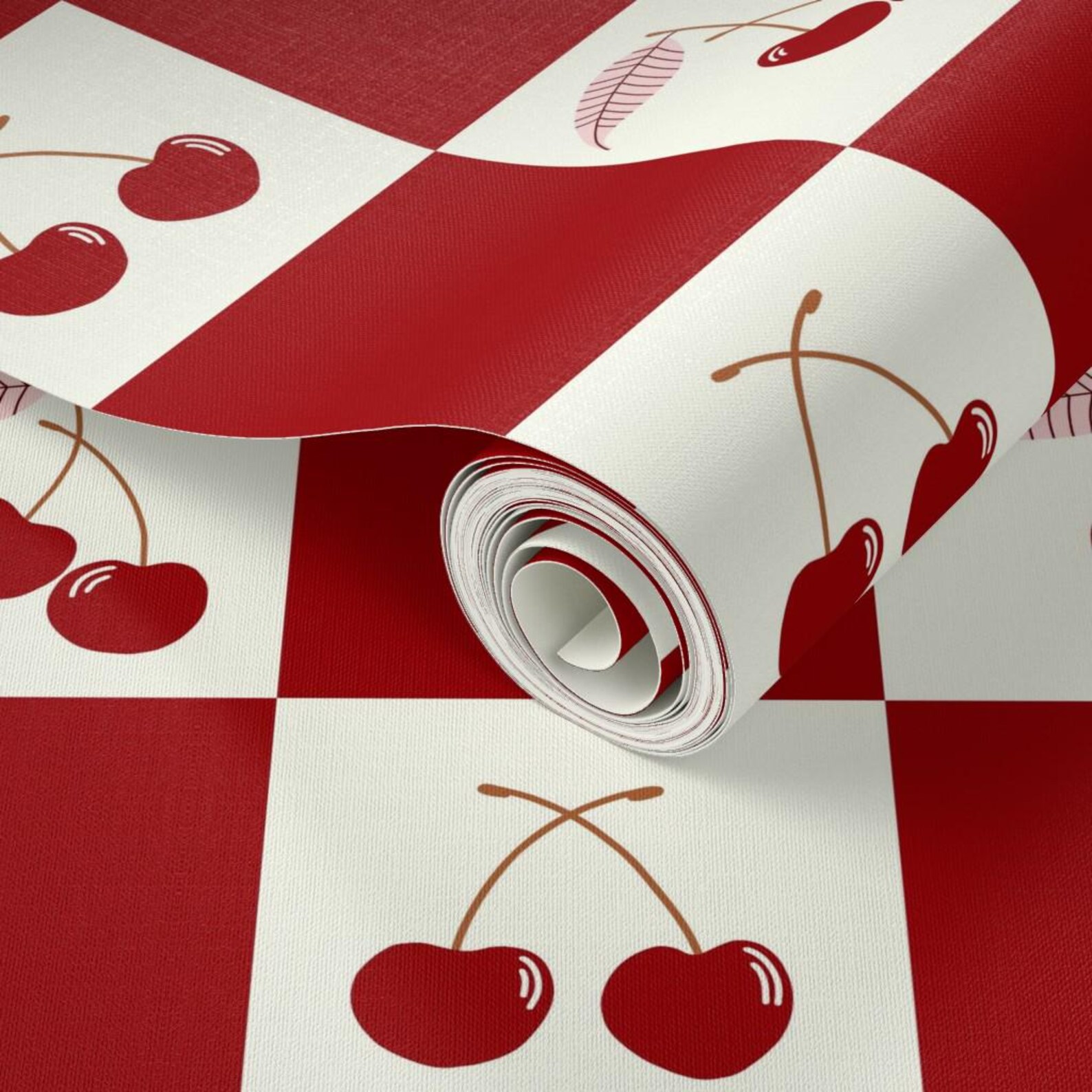 Retro Red Cherry Checkerboard Wallpaper - Peel and Stick - Etsy