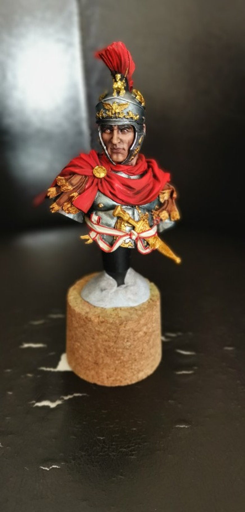 Ancient Roman Officer Military Figure Bust Unpainted Resin Model Scale ...