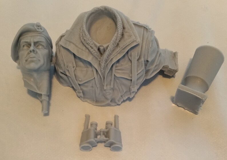 Army General Resin Bust Model Miniature Unpainted Self-assembled Figure ...