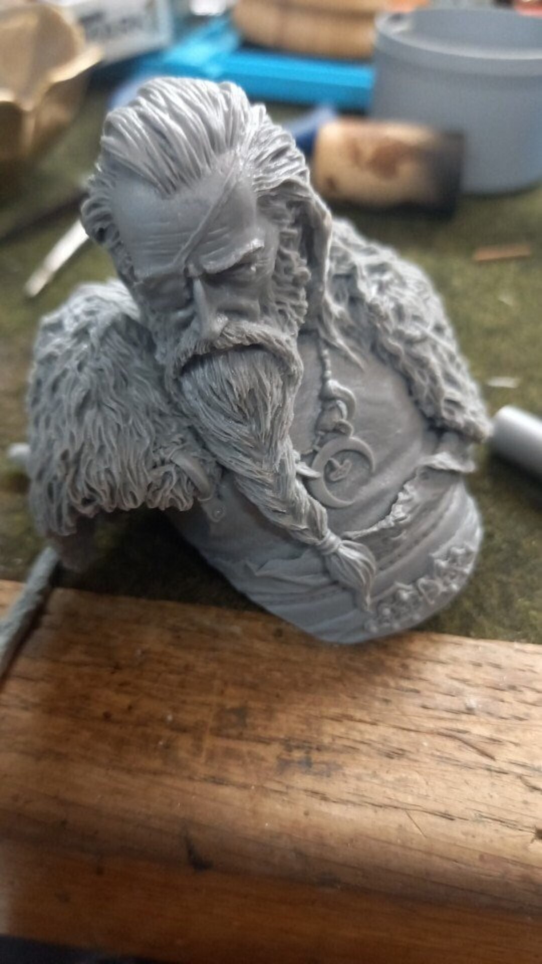 North Ancient Viking Resin Figure Warior Bust Model Scale 1-10 ...