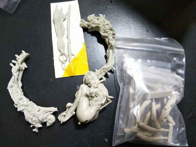 Woman Warrior Fantasy Resin Model Unpainted Self-assembled Figure Art ...