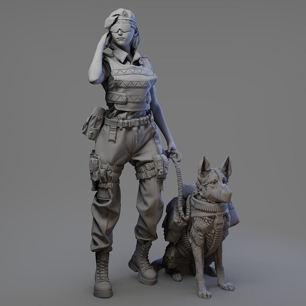 Airport Security Police Girl Resin Figure Kit Adult Model Scale 1-24 ...