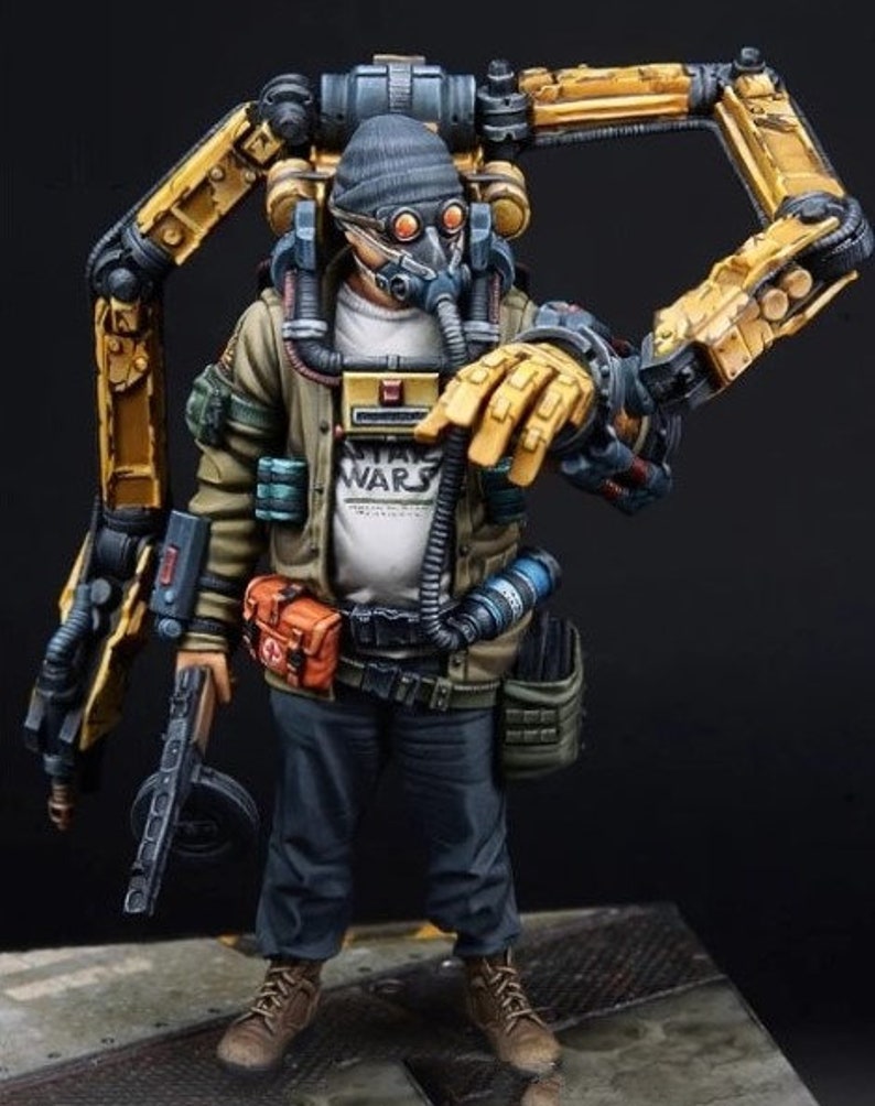 Robotic Masked Gunner Resin Kit Unpainted Self-assembled Model Figure ...
