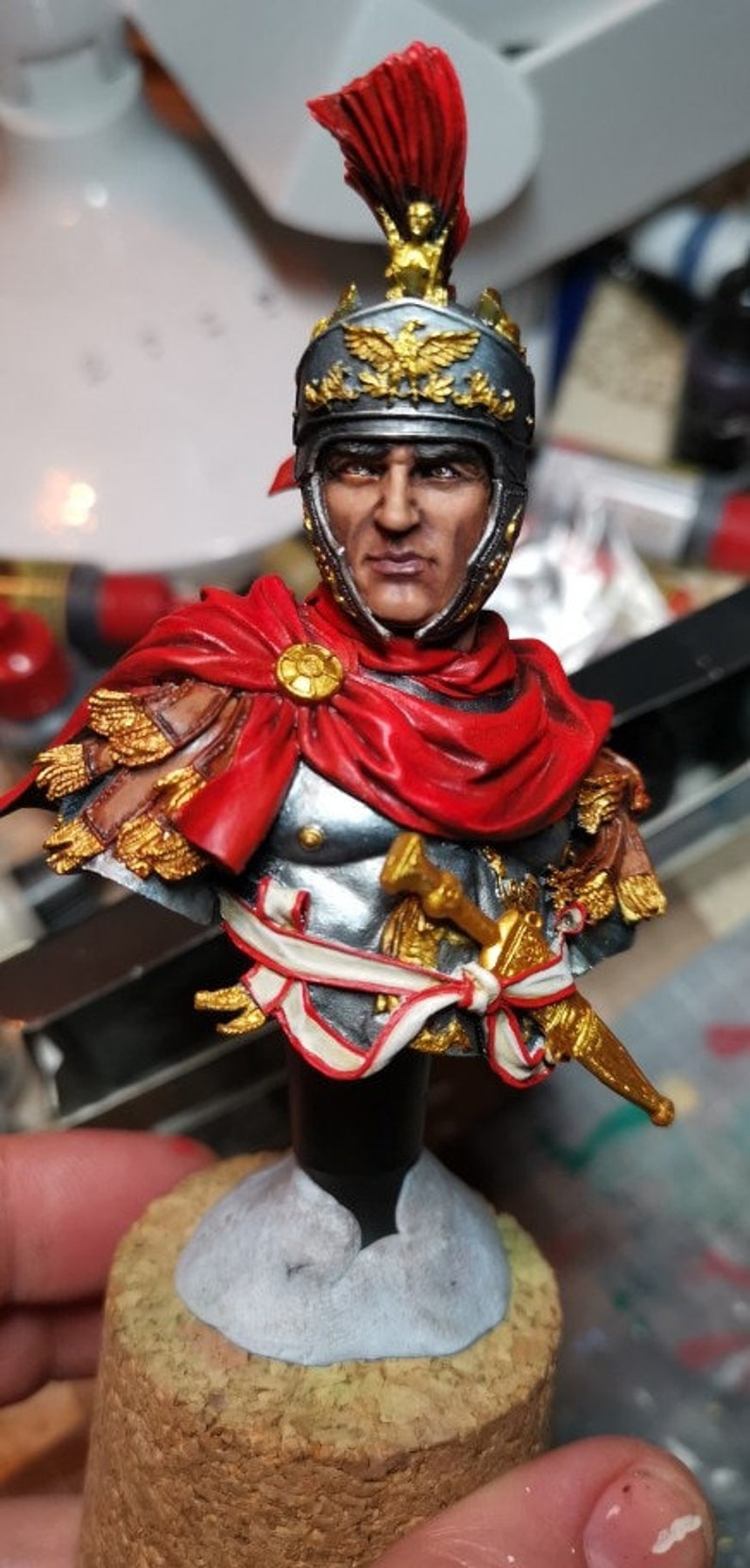 Ancient Roman Officer Military Figure Bust Unpainted Resin Model Scale ...