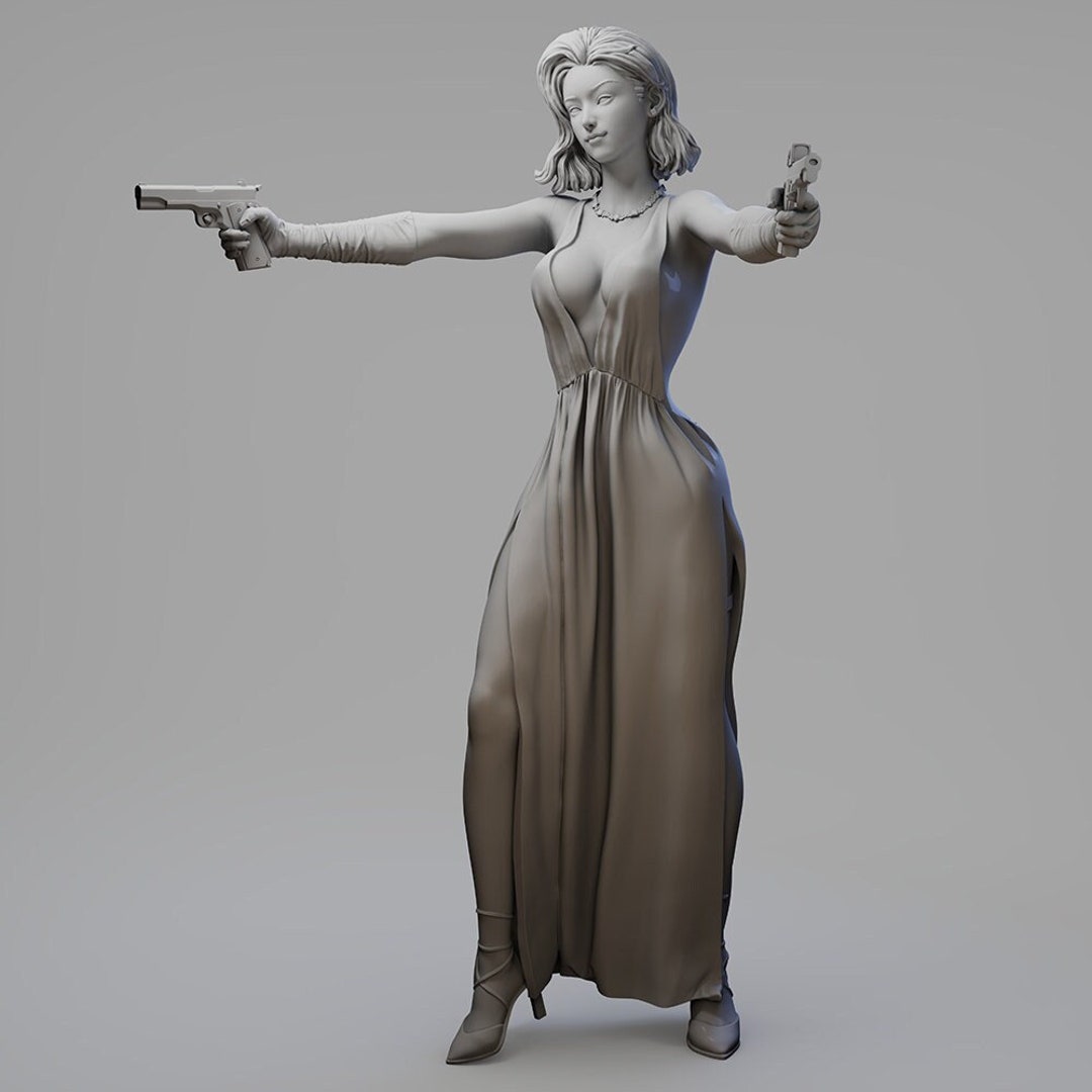 Sexy Agent Girl Resin Figure Kit Adult Model Scale 1 35 60mm Miniature