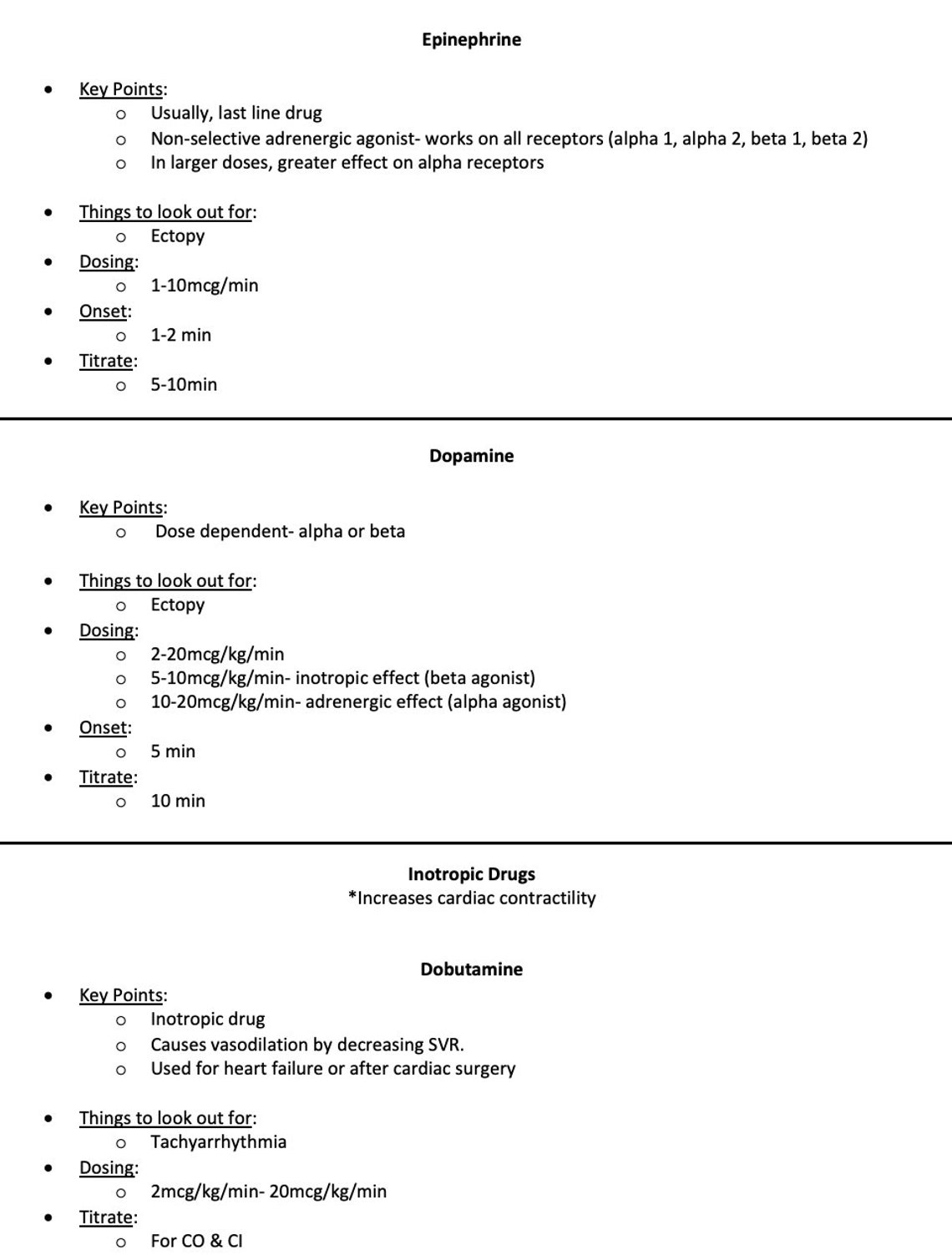 Common ICU Vasopressors - Etsy