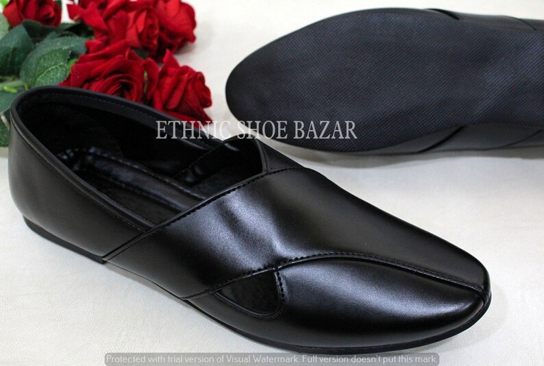 Men's Traditional Ethnic Black Punjabi Jutti Wedding Juti - Etsy