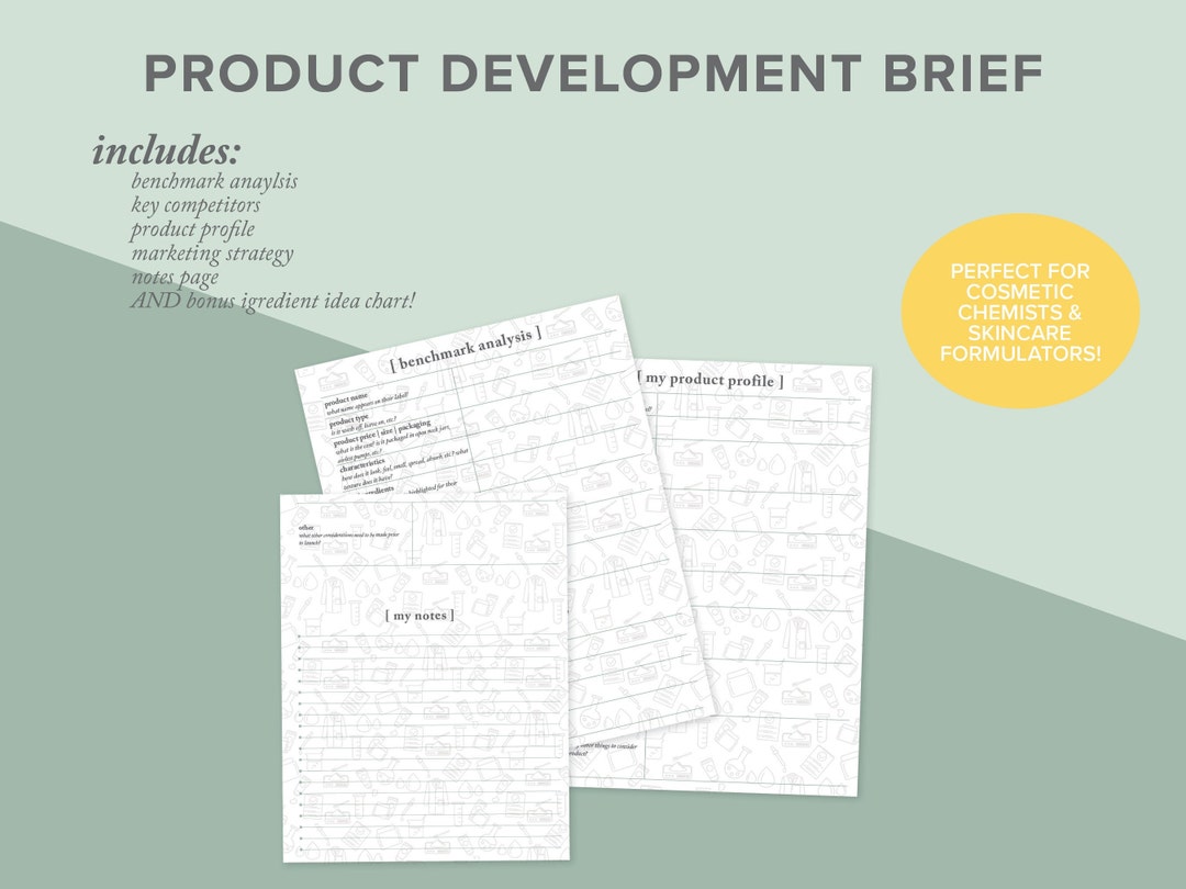 Skincare Product Development Brief (PDF Template) - Etsy