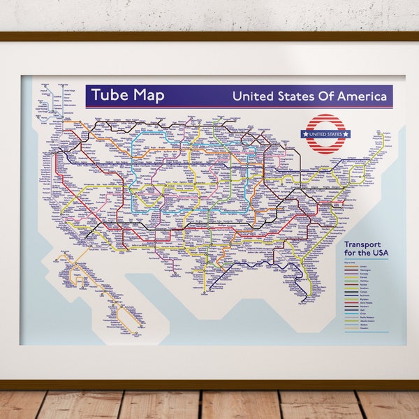 Usa Map Poster - Etsy