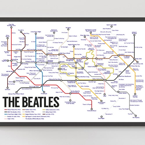Beatles Tube Map A3 Art Print - Etsy UK