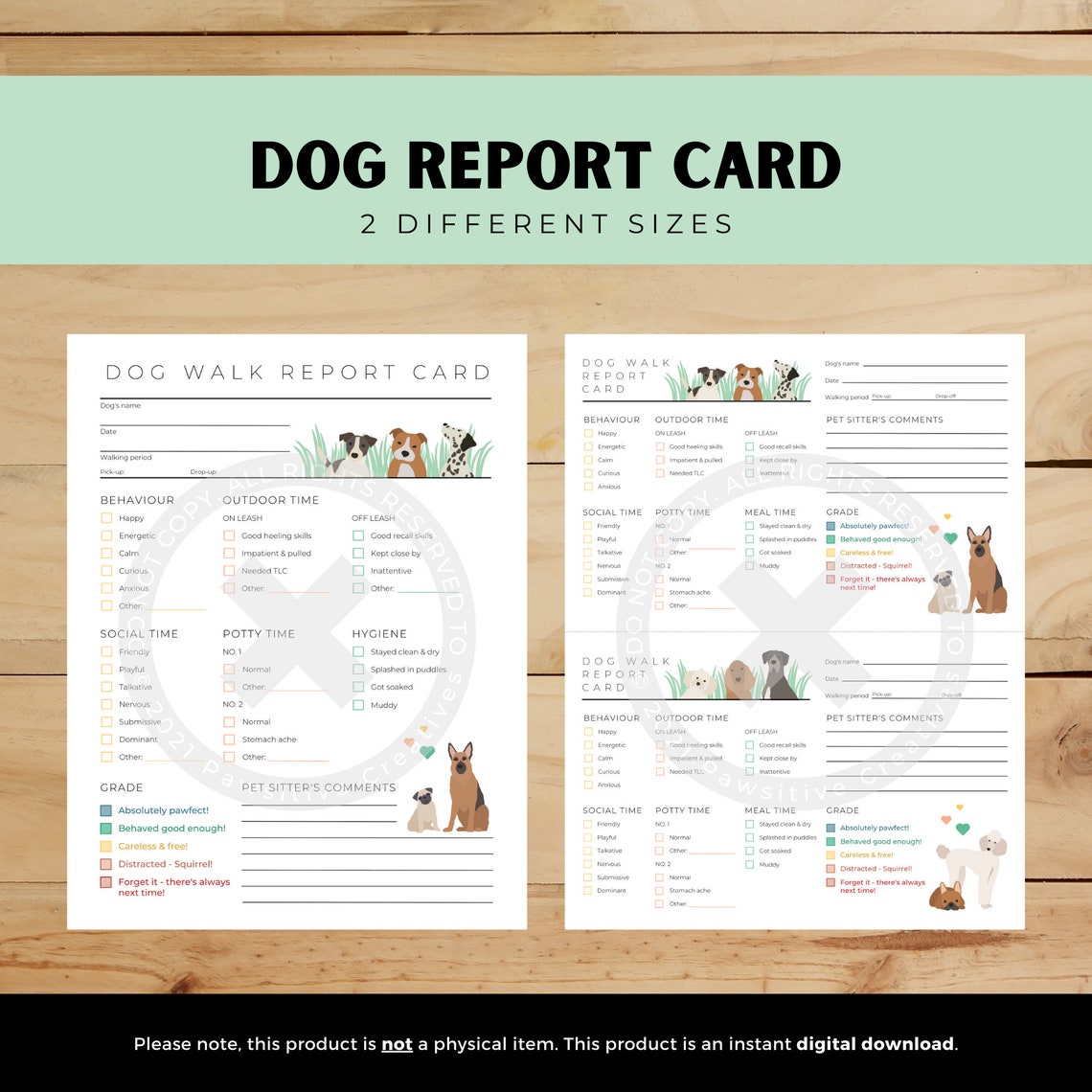 Dog Walking Template Package Editable Template Dog Walking Forms Dog ...