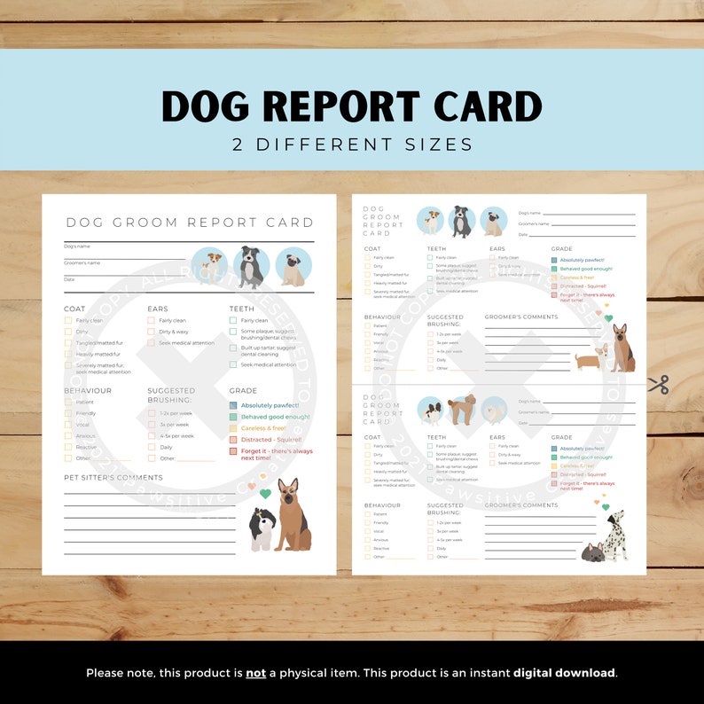 Dog Grooming Template Package Editable Template Dog - Etsy