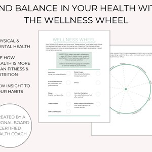 Wheel of Life and Wellness Printable, Health Assessment & Template - Etsy