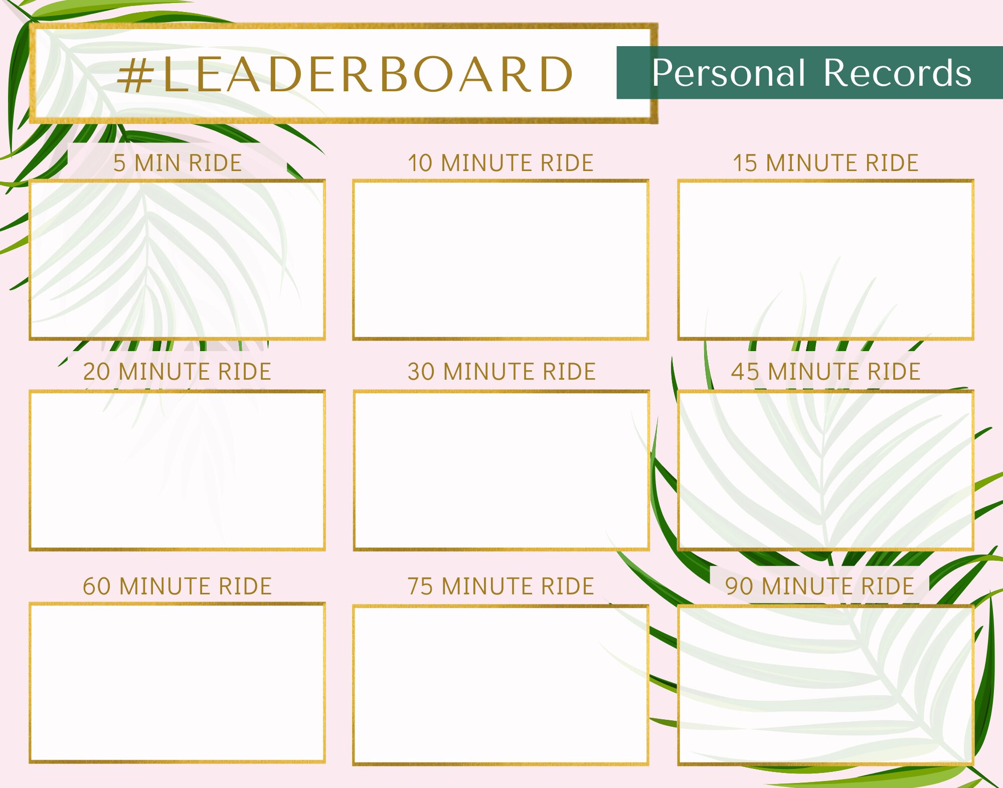 Reusable Personal Records Tracker, Workout Records Tracker, Cycling ...