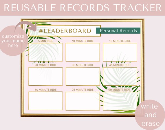 Reusable Personal Records Tracker Workout Records Tracker | Etsy