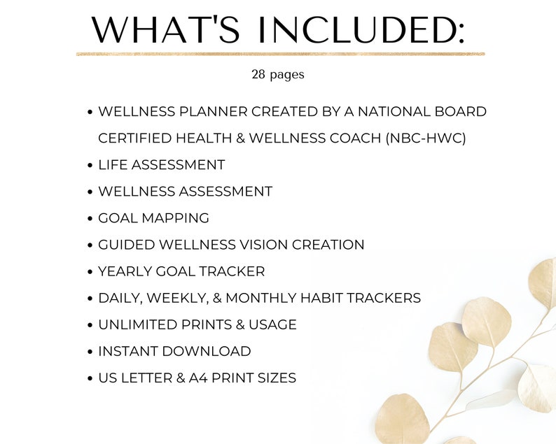 Wellness Goal Planner, Habit Tracker - Etsy
