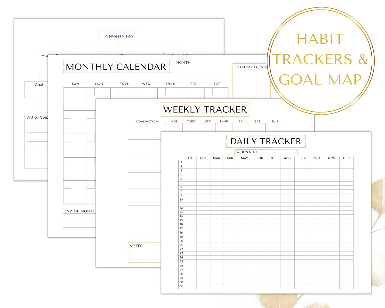 Wellness Goal Planner, Habit Tracker - Etsy