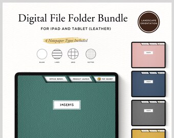 Digital File Folder yellow Digital Planner Goodnotes Cover Customize ...