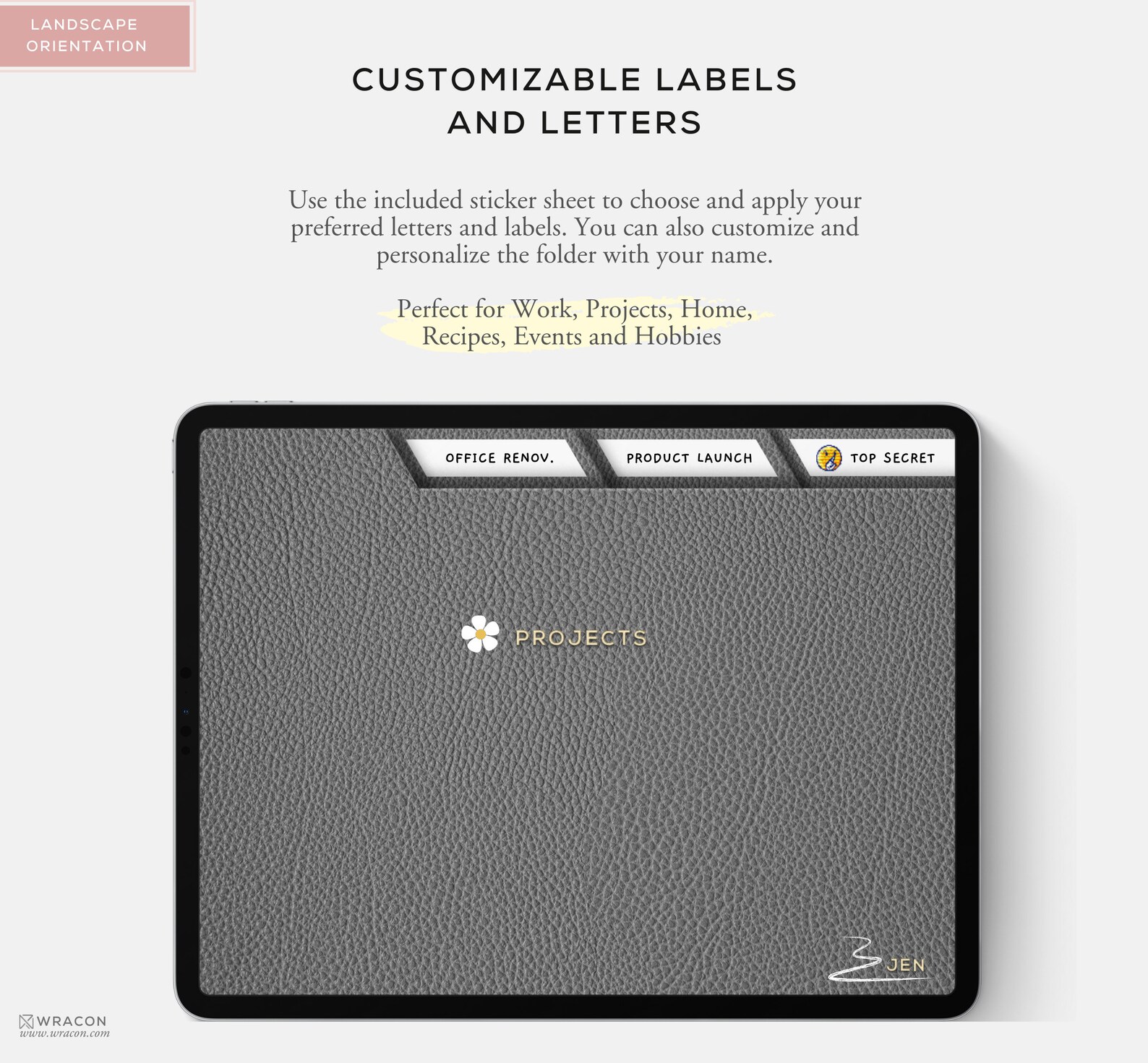 Digital File Folder grey Digital Planner Goodnotes Cover Customize and ...