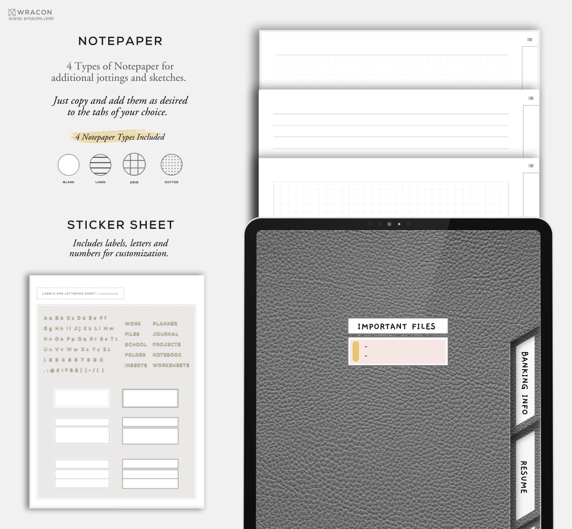 Digital File Folder grey Digital Planner Goodnotes Cover Customize and ...