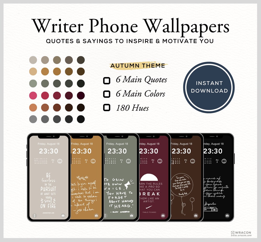 Phone Wallpapers for Writers, Motivational Wallpaper, Digital Download ...