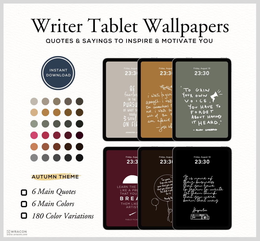 Tablet Wallpapers for Writers, Motivational Wallpaper, Digital Download ...