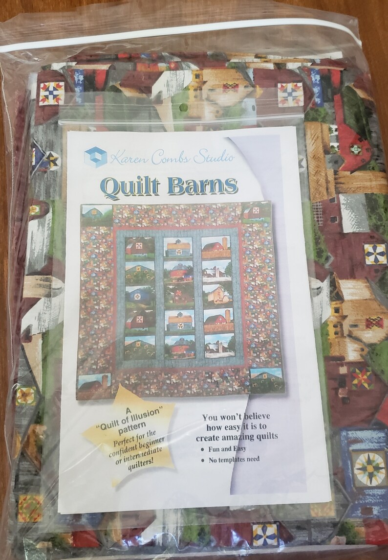 Karen Combs Studio Quilt Barns Quilt Top Kit 2014 Copyright - Etsy