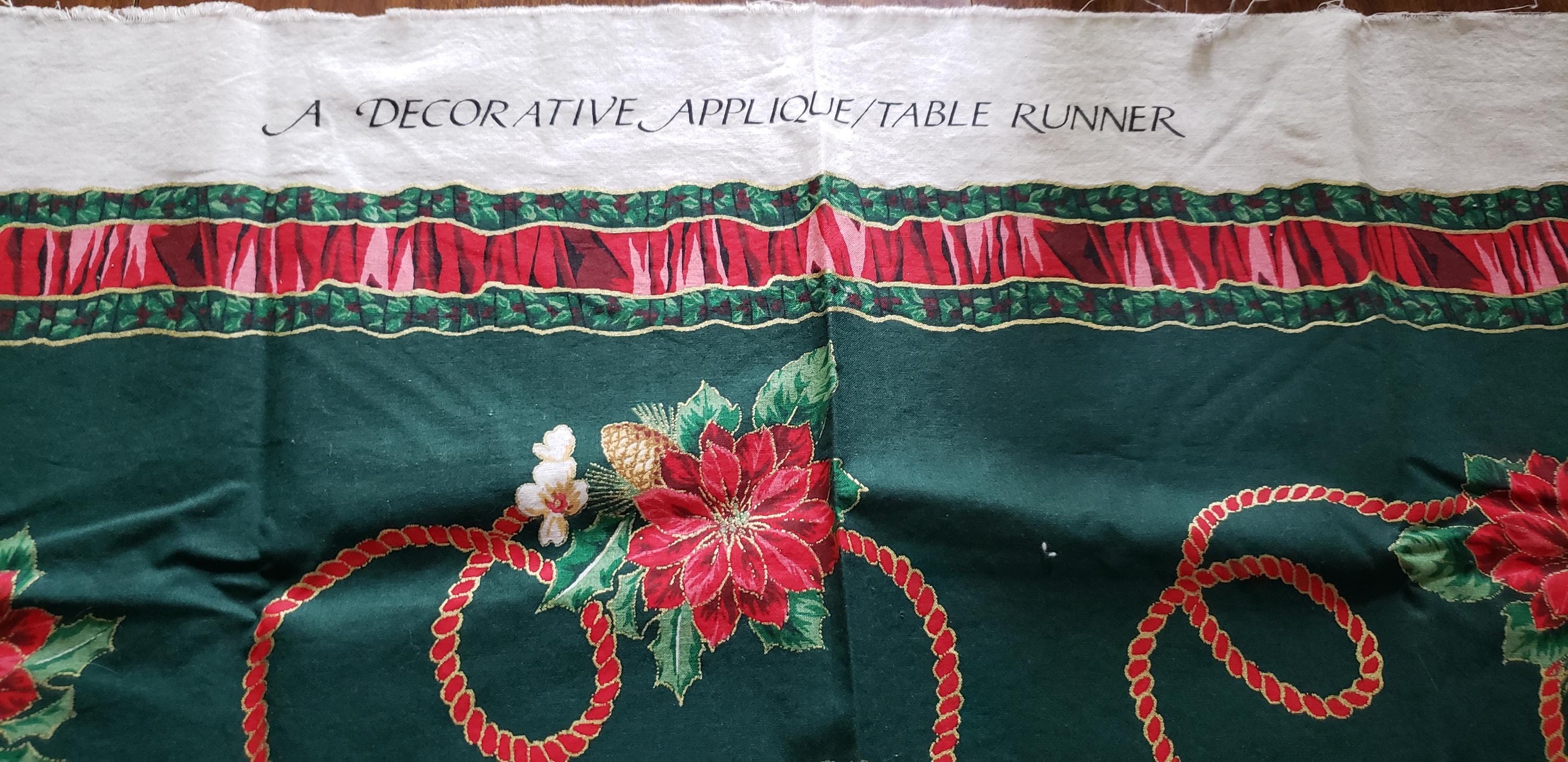 A Christmas Gathering Table Runner Fabric Panel Wamsutta Hallmark Cards ...