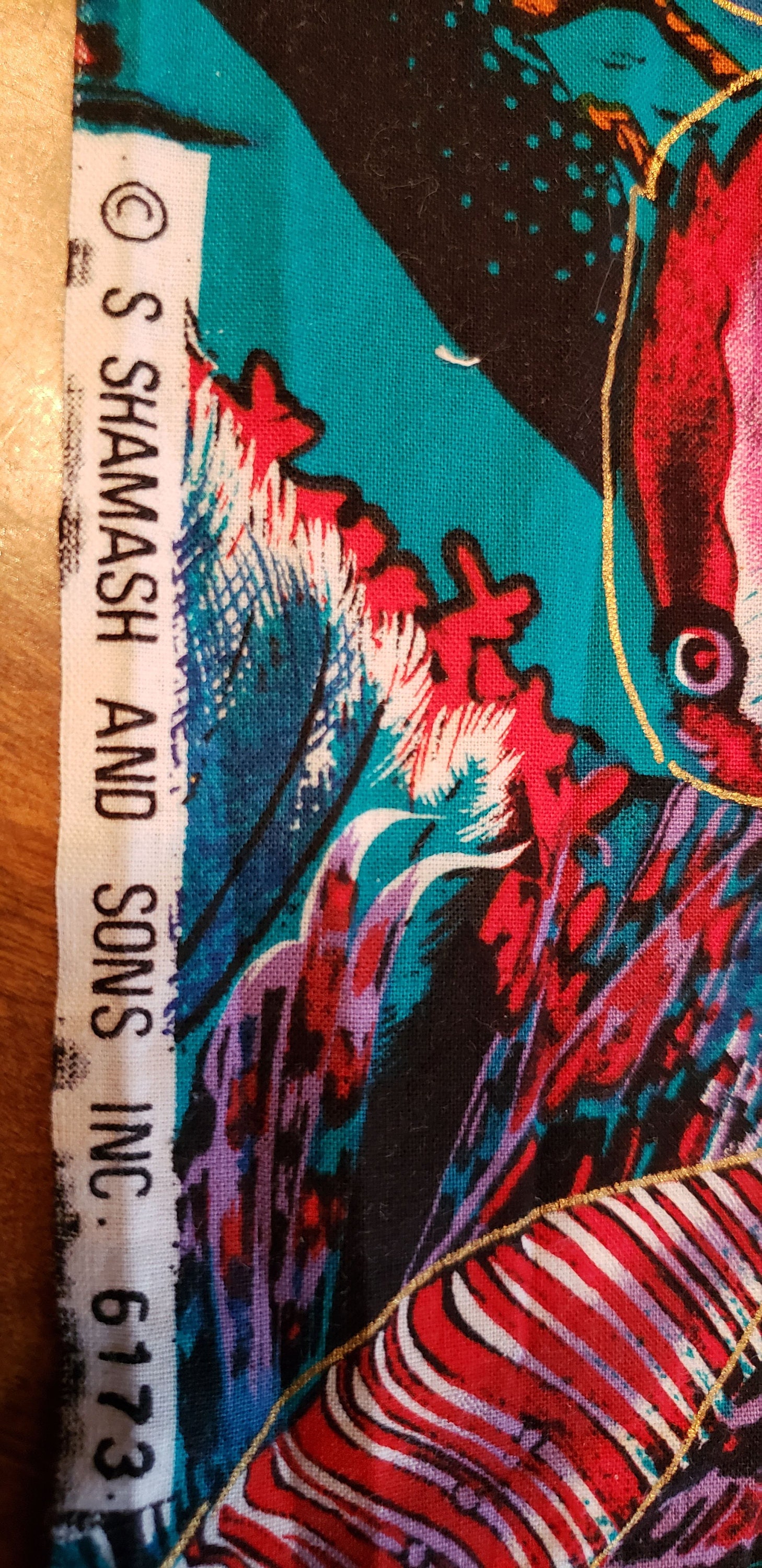 Tropical Ocean Fish Print Cotton Fabric Shamash and Sons, Inc ...