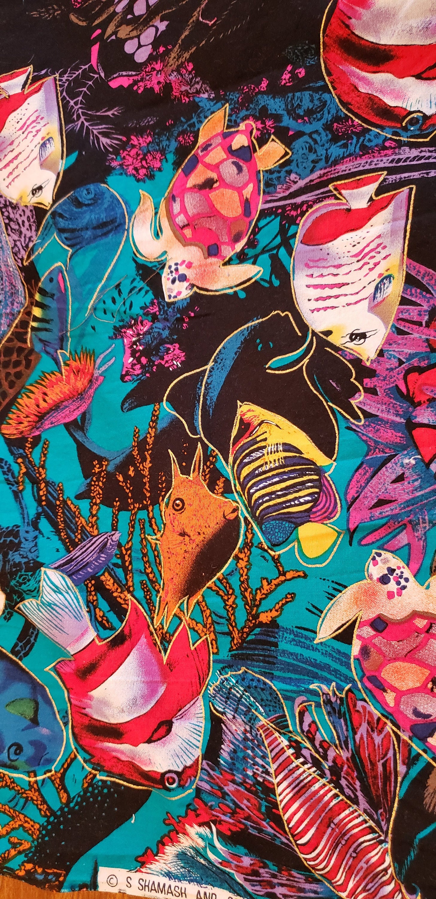 Tropical Ocean Fish Print Cotton Fabric Shamash and Sons Inc. - Etsy