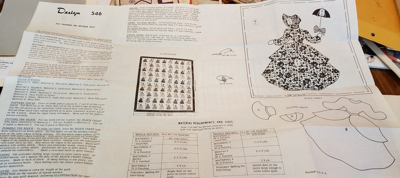 Old Fashioned Girl Appliqued Quilt Pattern Plus More Vintage Quilt ...