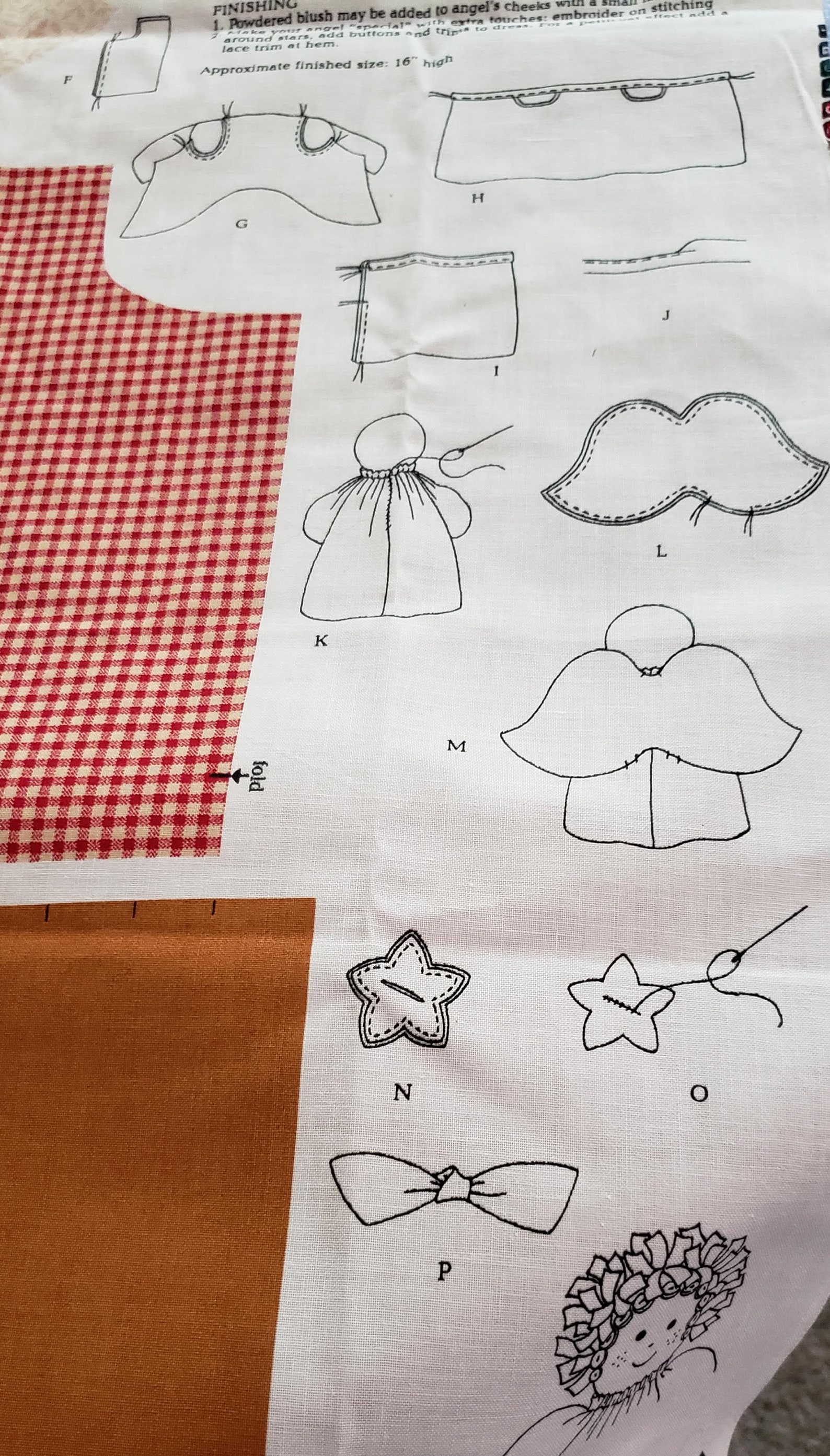 Heartland Angel Fabric Panel Cranston Print Works New Unwashed - Etsy