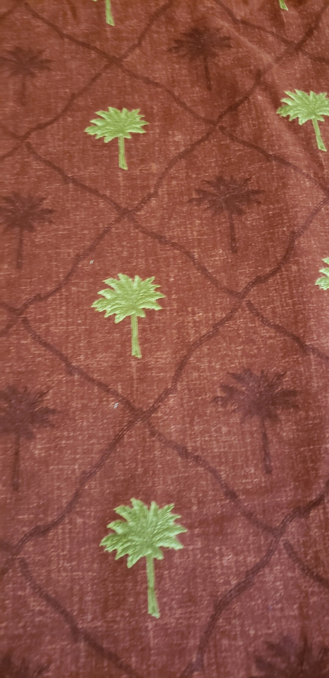 Palm Trees Maroon Background Suitable for Upholstery Drapes Copyright P ...