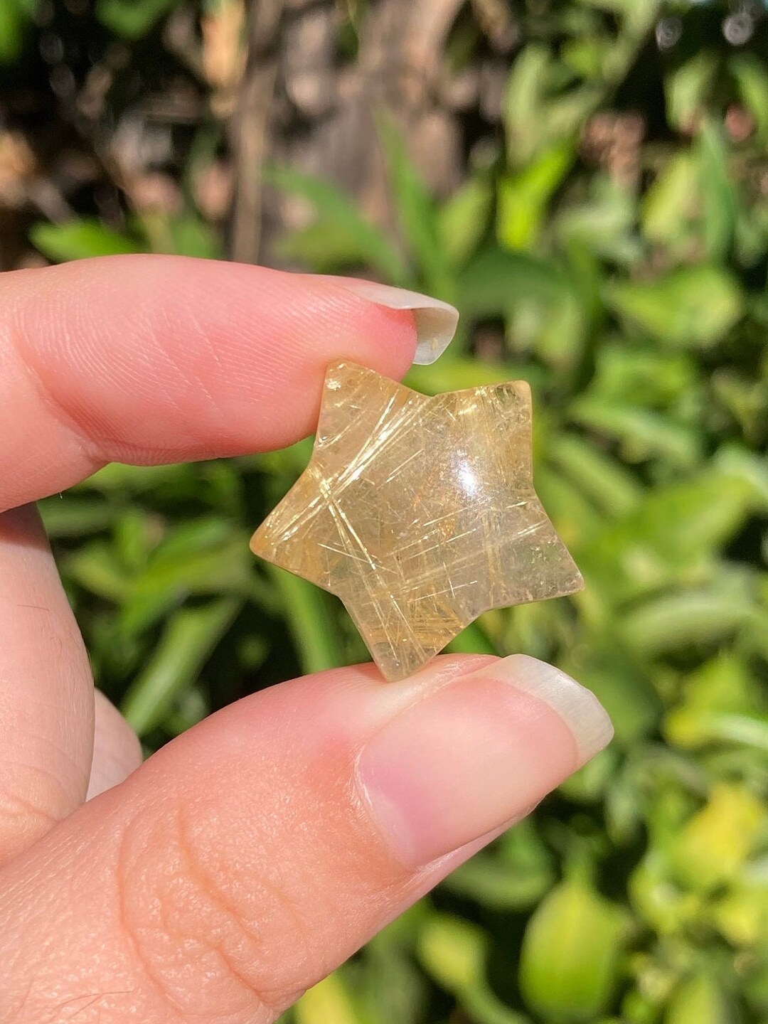 Golden Rutile Quartz Star Polished Rutilated Quartz Crystal Star ...