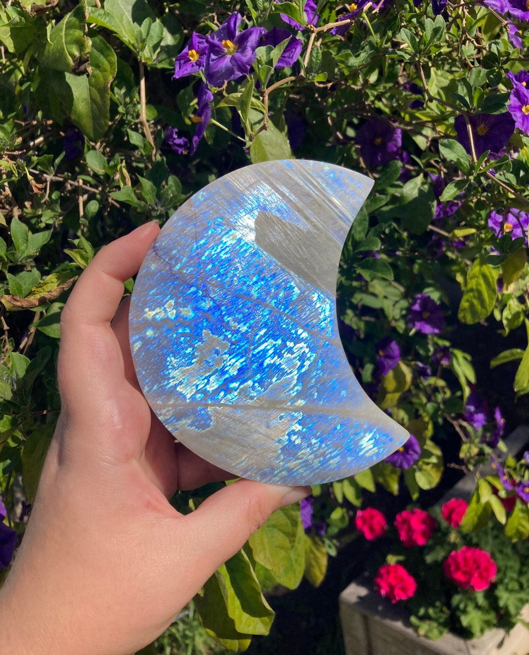 Moonstone Crescent Moon Polished Moonstone Crystal Moon Sheen Moonstone ...
